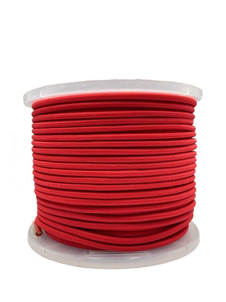 RED ELASTIC BUNGEE ROPE SHOCK CORD TIE DOWN MARINE 6/8/10mm 1 metre to 100m
