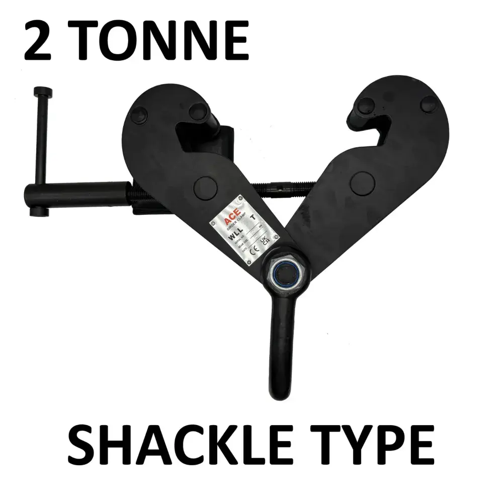 RSJ Adjustable Girder Beam Clamp with Large Shackle 2 Tonne lifting pulling