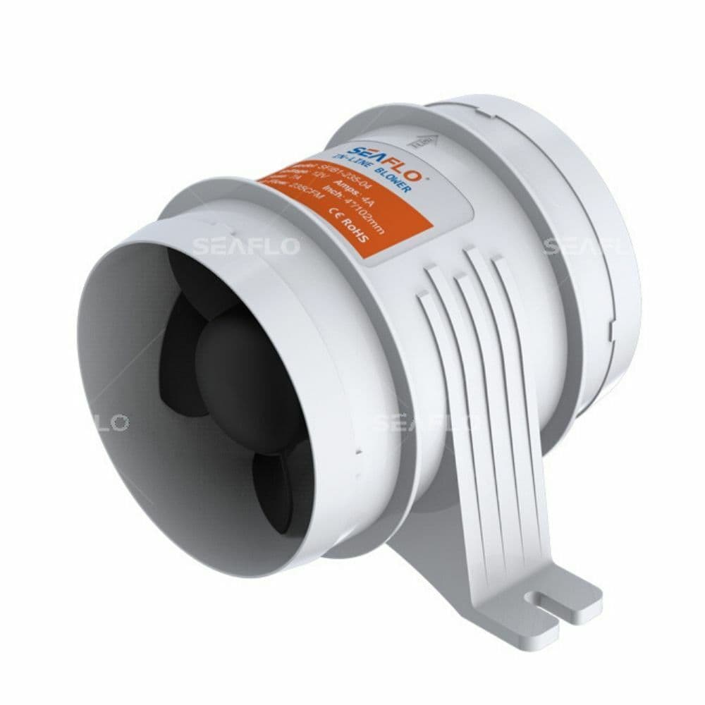 SEAFLO 4" x 24v SLIM COMPACT IN LINE BLOWER MARINE BOAT BILGE ...