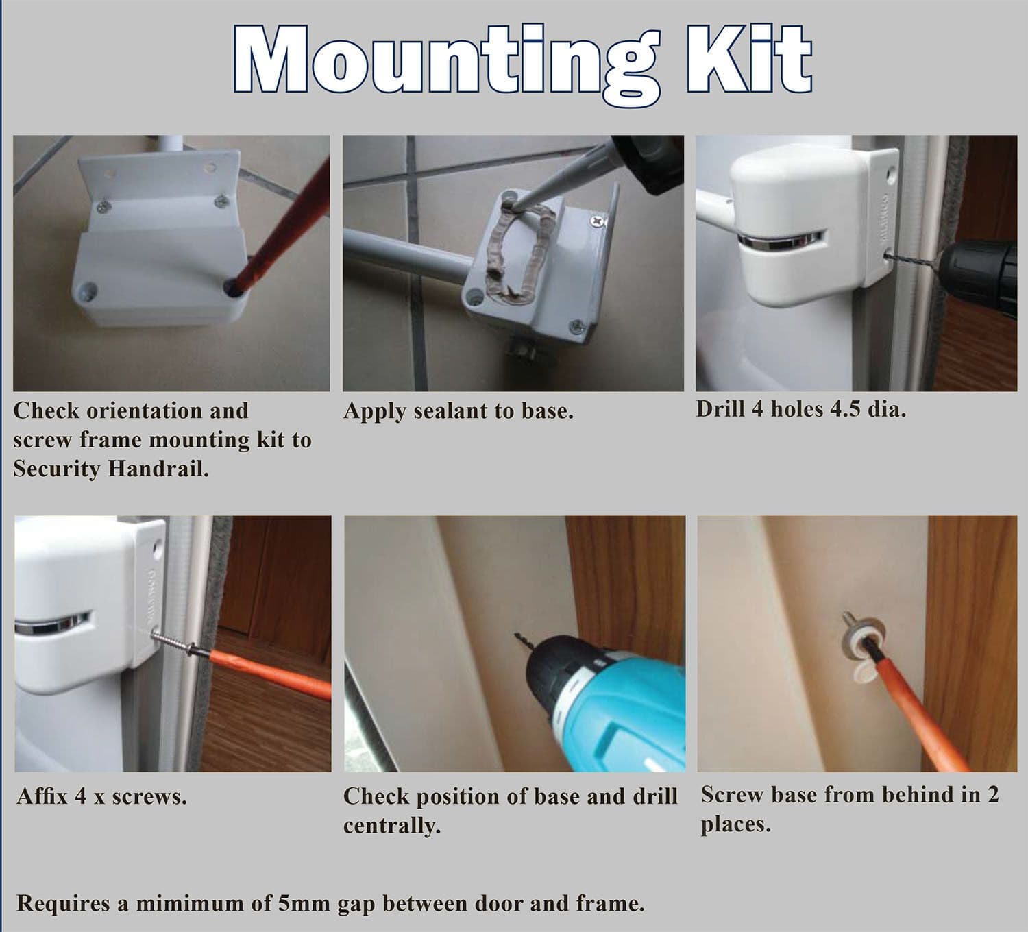 SECURITY DOOR HANDLE HAND RAIL LOCKABLE front fixing CARAVAN MOTORHOME