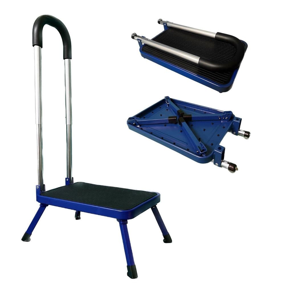 Single Folding Caravan Step with Handrail Handle Motorhome Bathroom ...