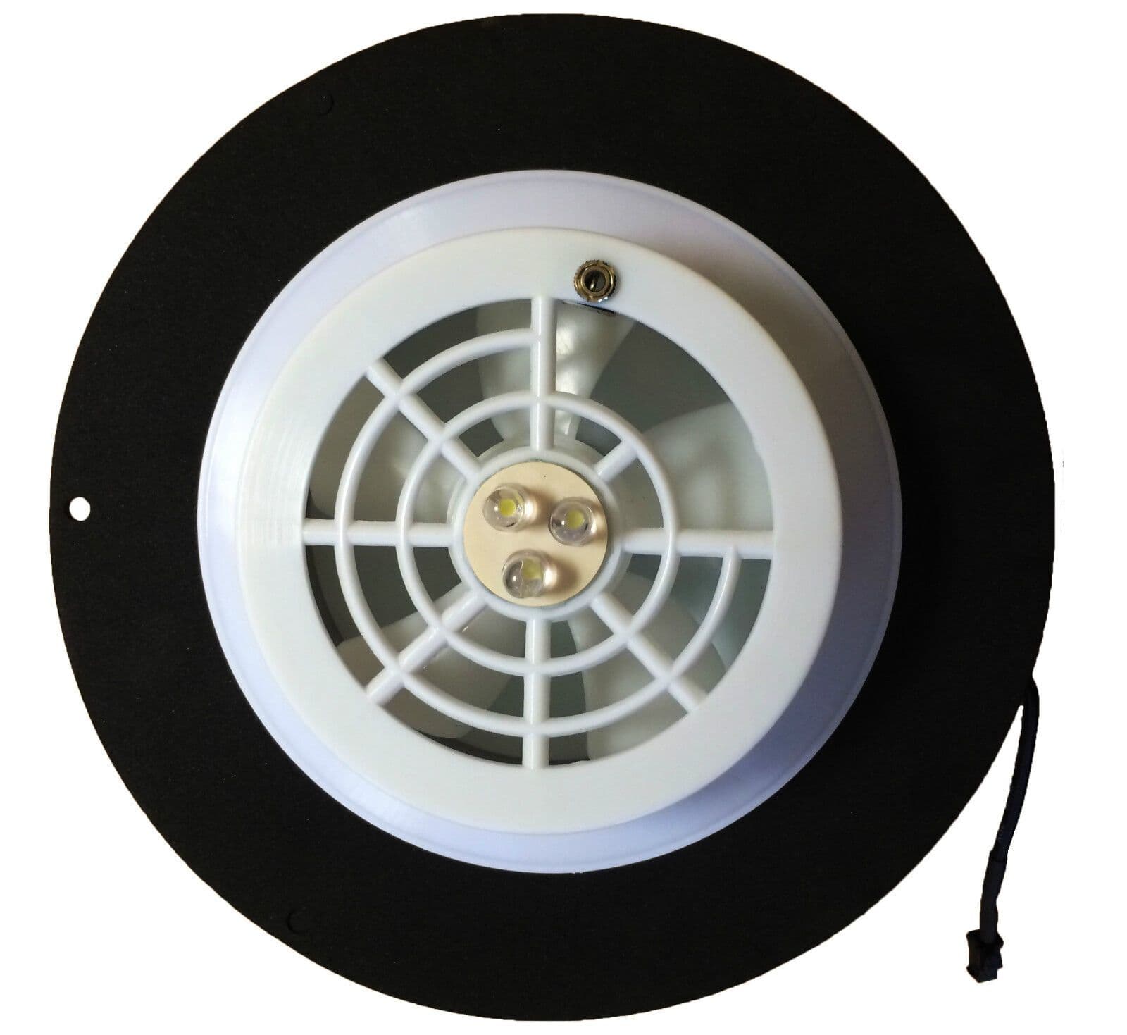SOLAR REMOTE CONTROL VENT with LED LIGHTWHITE ABS COWL fan BOAT rv ...