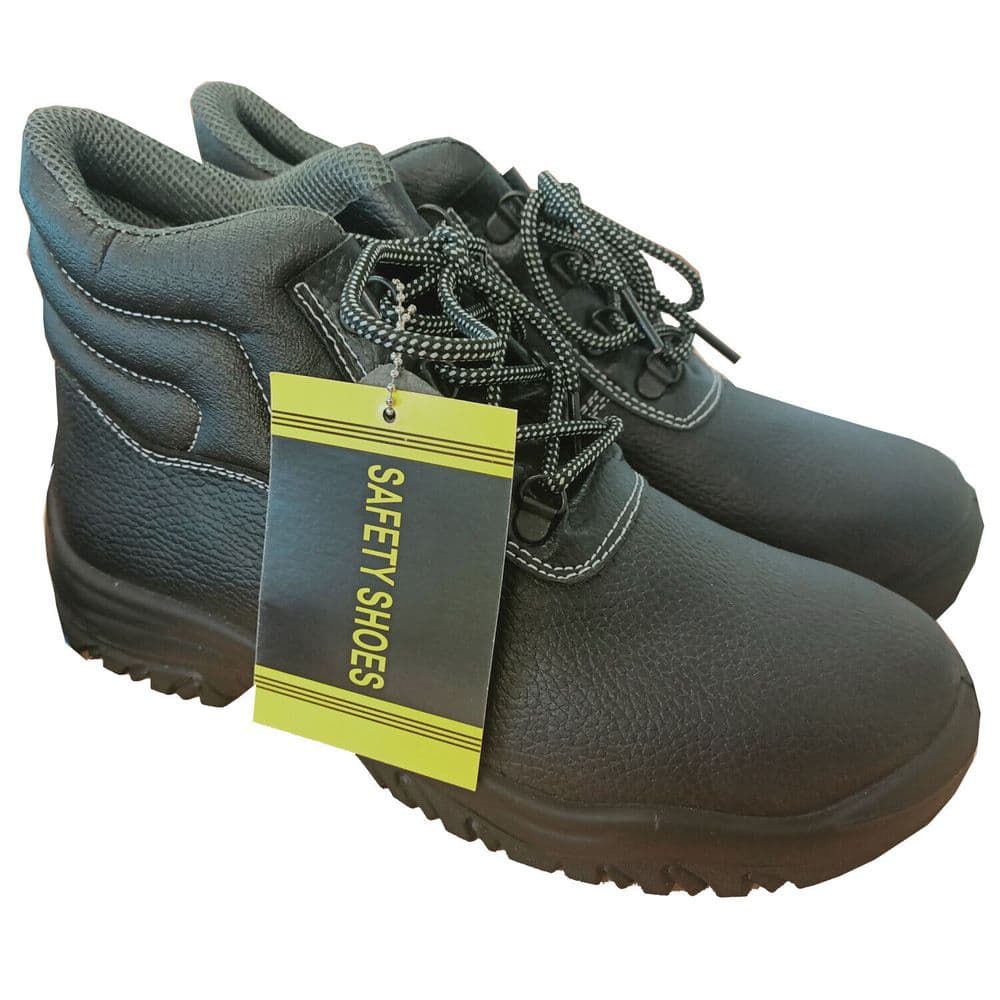 SPLIT LEATHER SAFETY WORK BOOTS with PU SOLE STEEL TOE CAP builder rigger