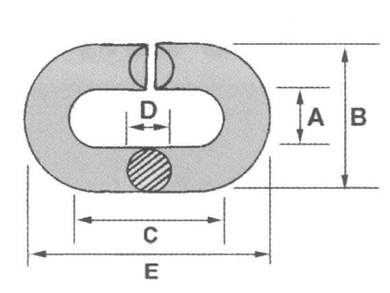 STAINLESS STEEL C RING 19mm MARINE CHAIN LINK