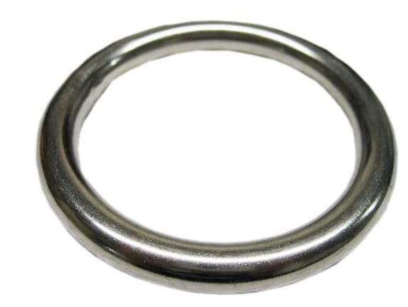 STAINLESS STEEL ROUND O RING - WEBBING ROPE MOORING 12mm x 80mm marine boat