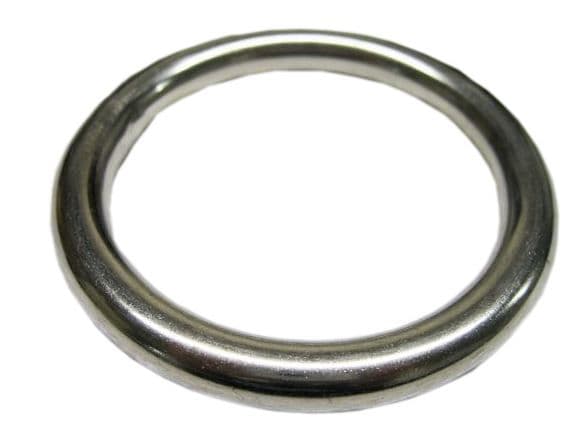 STAINLESS STEEL ROUND O RING - WEBBING ROPE MOORING 6mm x 60mm marine boat