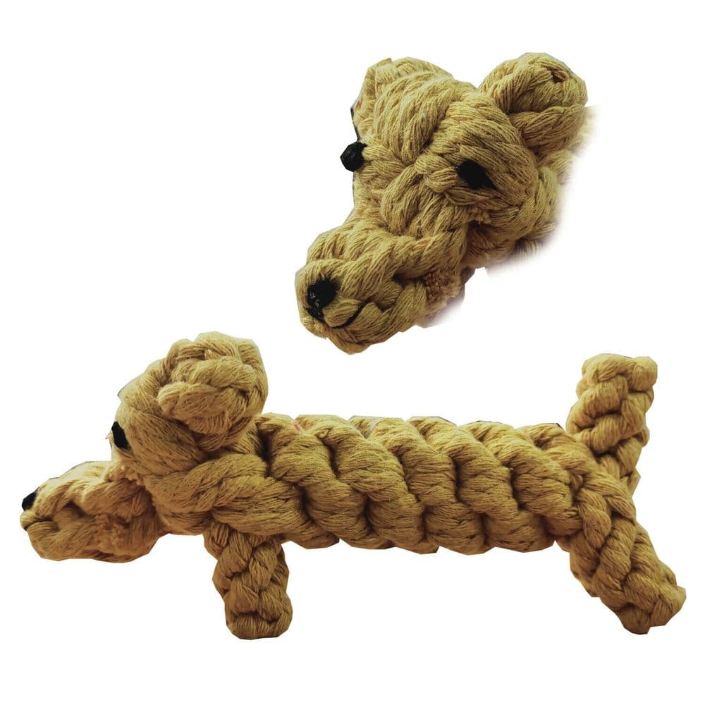 STRONG DOG TUG PULL CHEW ROPE TOY ANIMAL pet fetch throw training ...