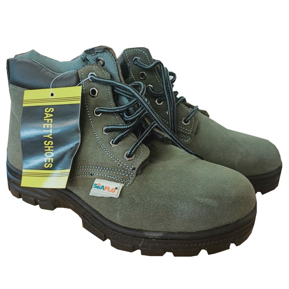 SUEDE LEATHER SAFETY WORK BOOTS RUBBER SOLE STEEL TOE CAP builder ...
