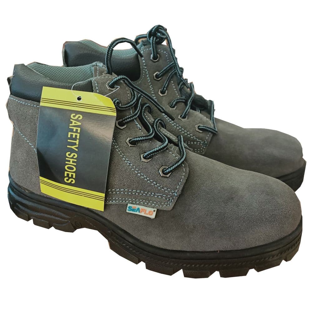 SUEDE LEATHER SAFETY WORK BOOTS RUBBER SOLE STEEL TOE CAP builder ...