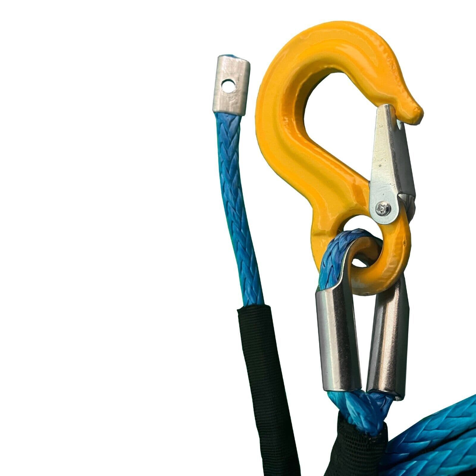 Synthetic Winch Rope & Safety Hook 13 200kg MBL 12mm x 15m Offroad ...