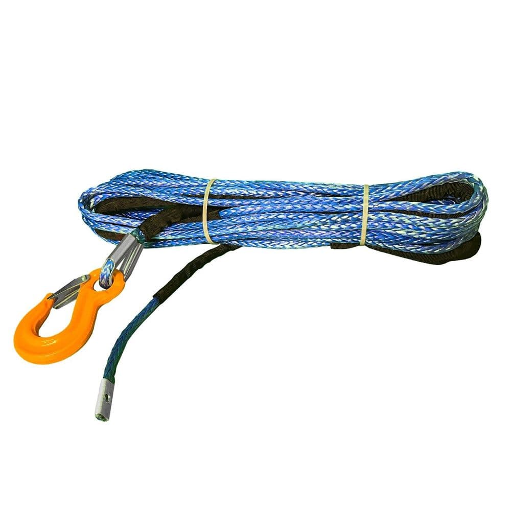 Synthetic Winch Rope with Safety Hook 5870kg MBL 8mm x 30m Offroad ...