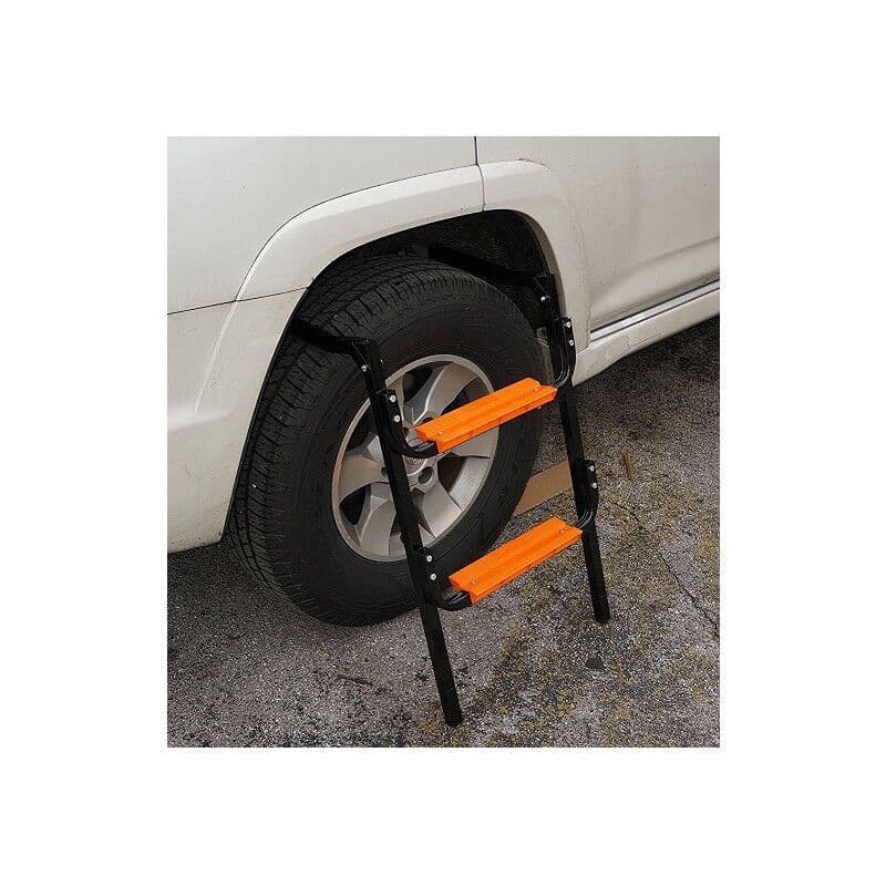 TYRE STEP LADDER - 2 STURDY RUNGS caravan motorhome truck 4 x 4 van RV ...