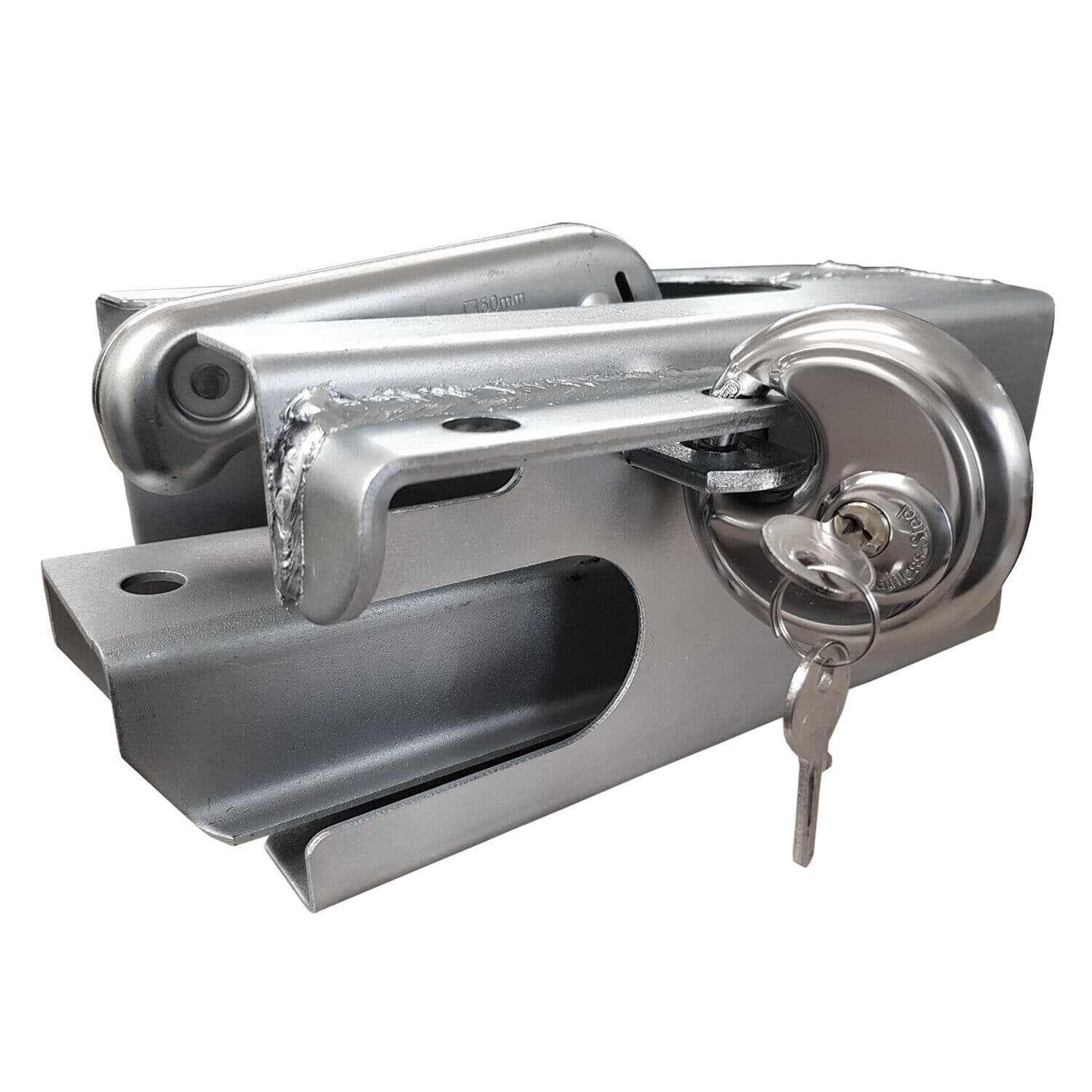 UNIVERSAL COUPLING SECURITY TRAILER HITCH LOCK with PADLOCK caravan ...