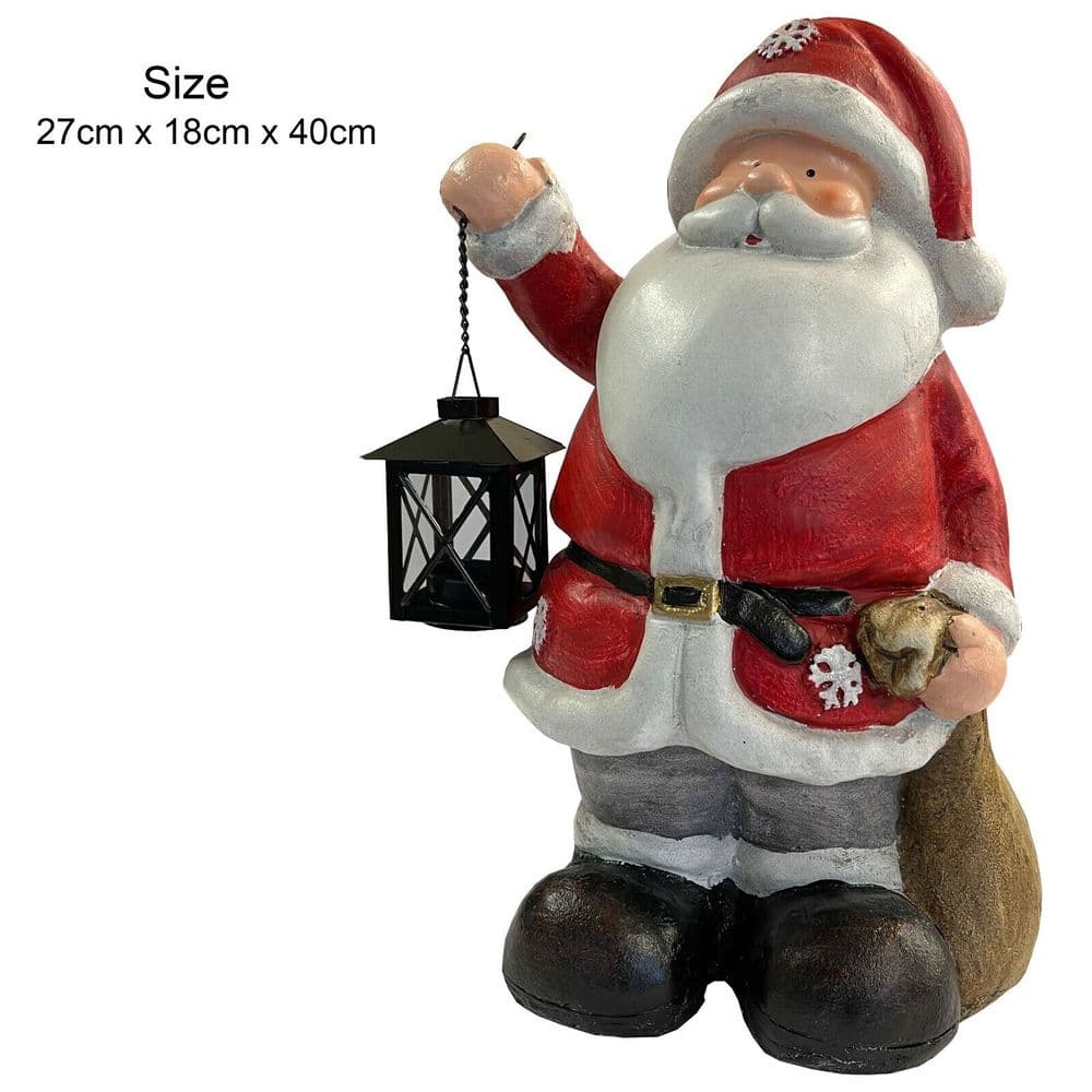 VERY LARGE FESTIVE SANTA with TEA LIGHT CANDLE HOLDER ORNAMENT NFY170161-40