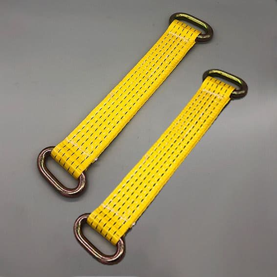 Yellow Vehicle Recovery Link Straps Wheel Tie Down Bridging Oval Links ...