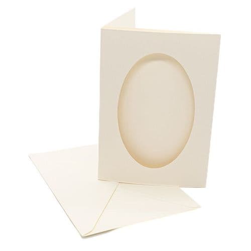 A5 Trifold Oval Cream Aperture Cards & Envelopes 10 Pack