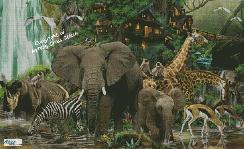 African Rainforest Crop by Artecy printed cross stitch chart