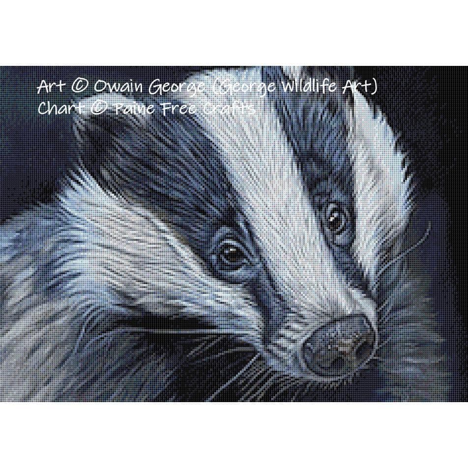 Badger by Paine Free Crafts printed cross stitch chart
