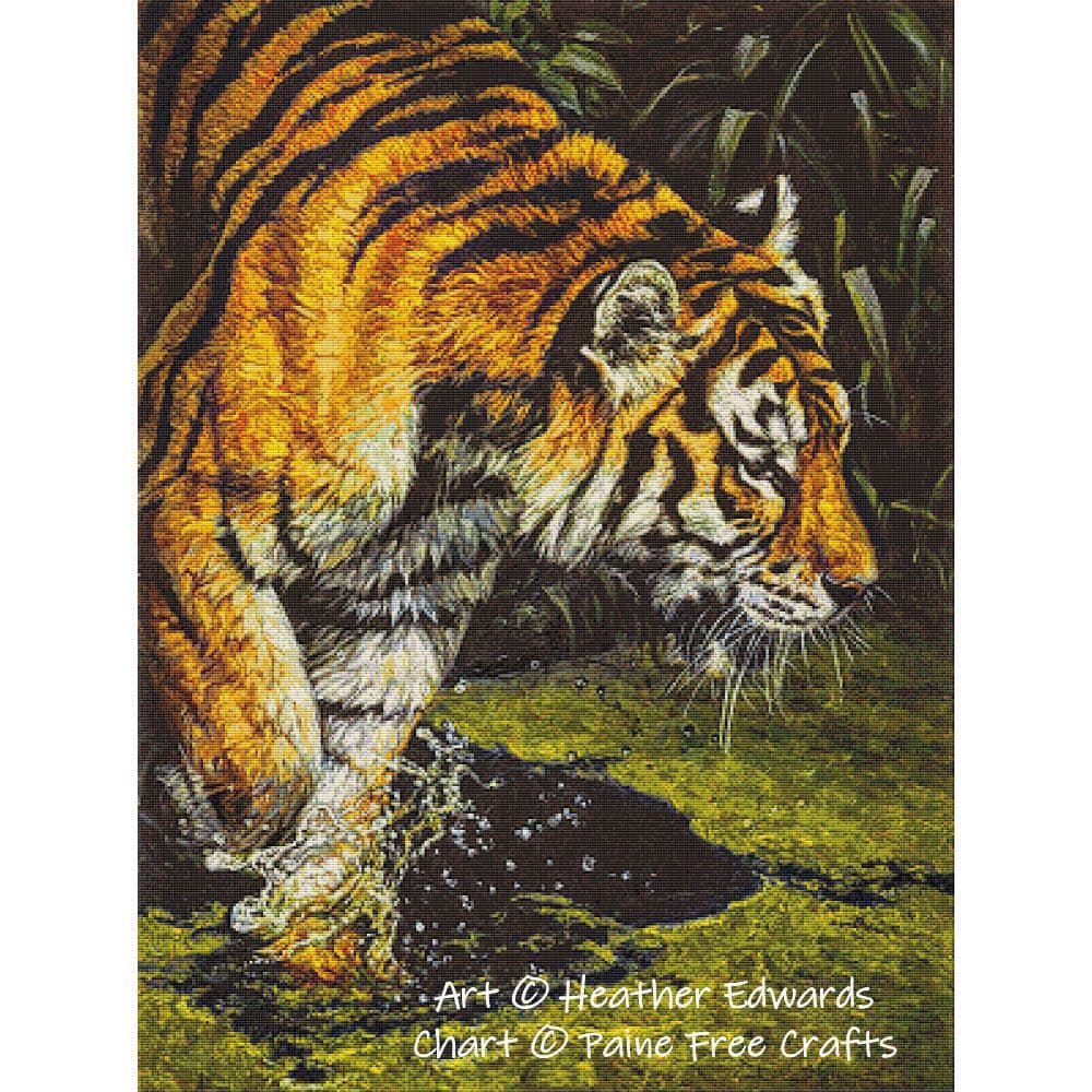 Bengal Tiger by Paine Free Crafts printed cross stitch chart