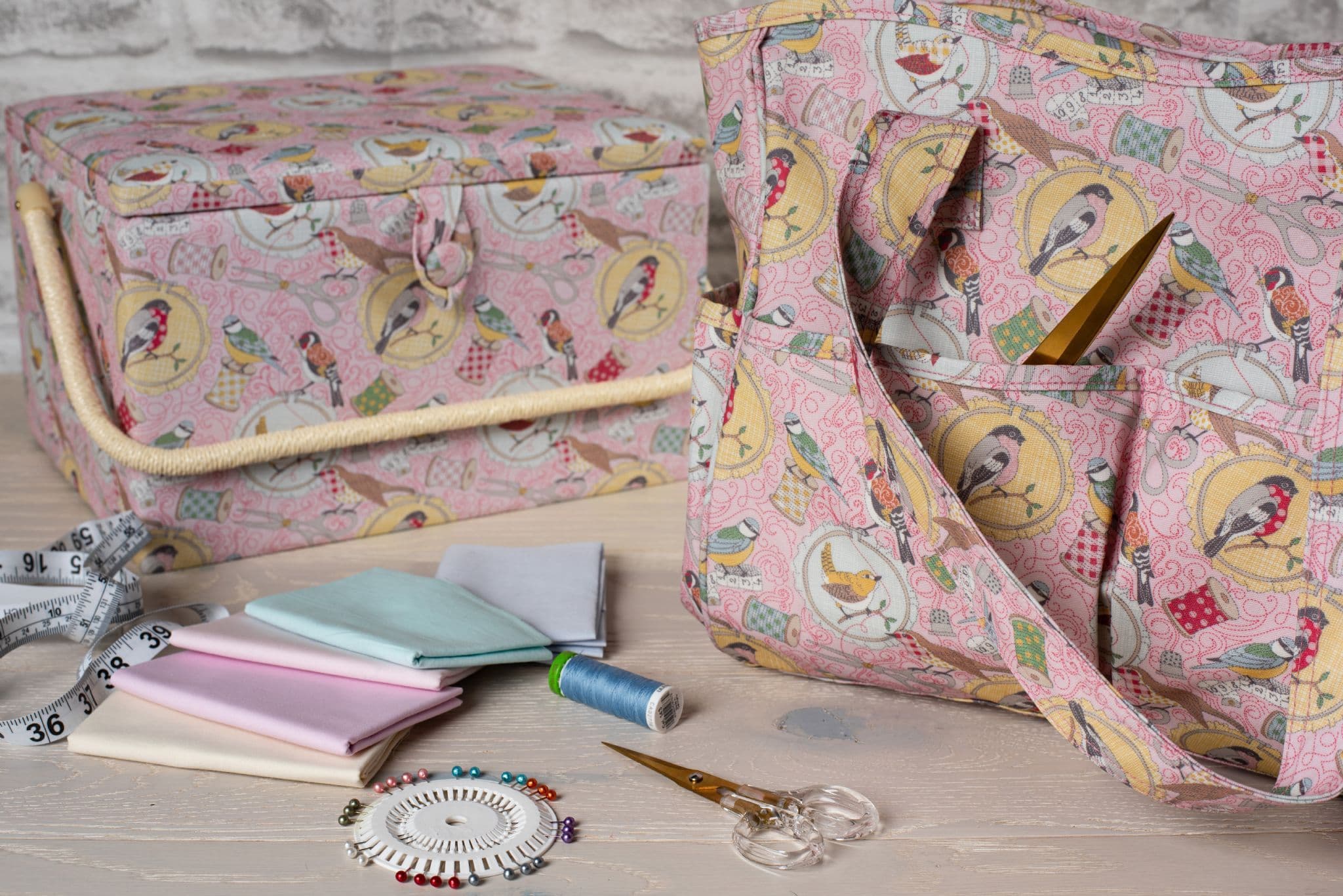 Birds on Bobbin Matt PVC Craft Bag