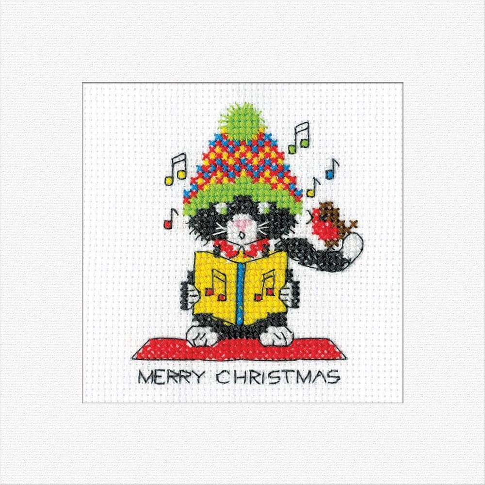 Black Cat - Christmas Carol Card cross stitch kit