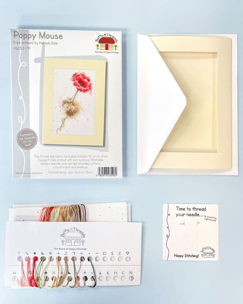 Bothy Threads Especially For You Poppy Mouse - Thread & Fabric Pack