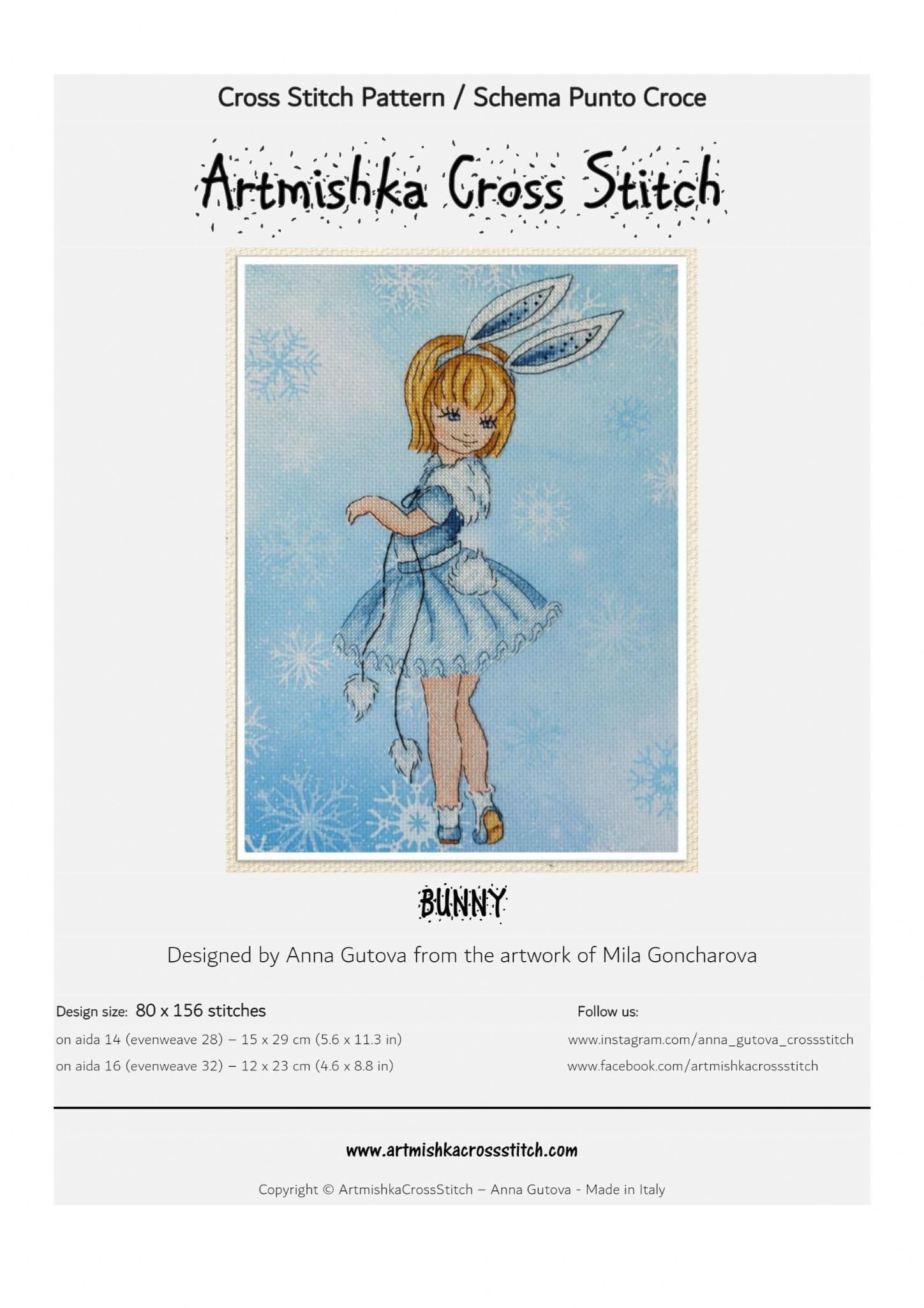 Bunny cross stitch chart by Artmishka Cross Stitch