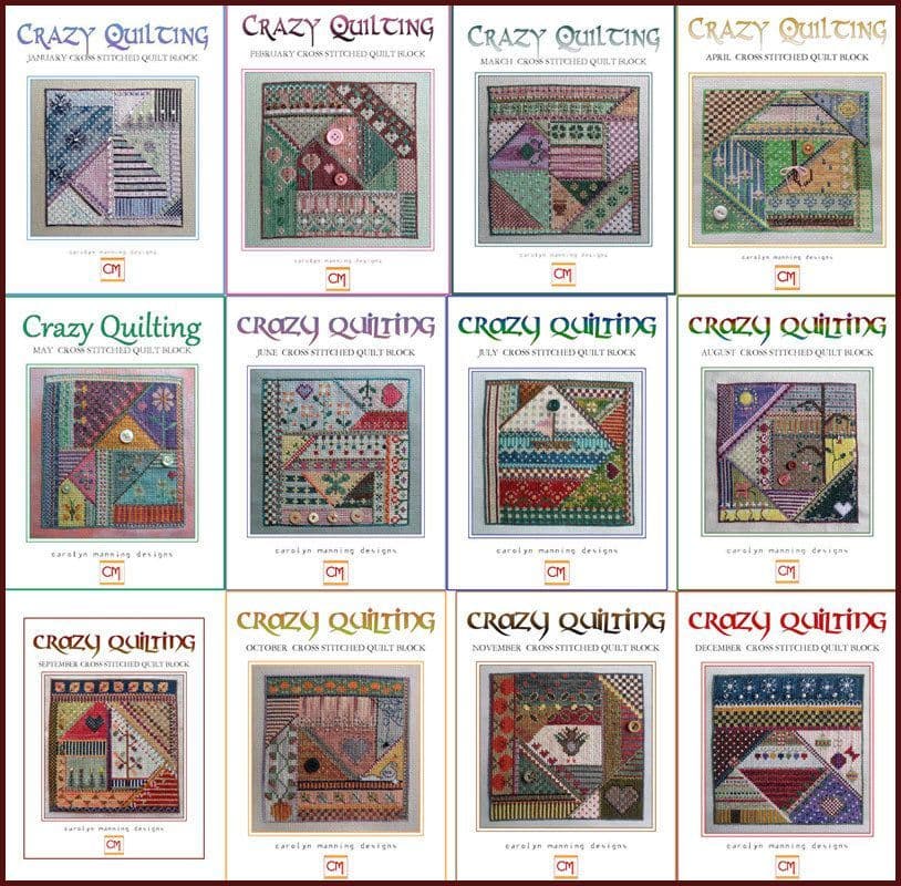 Carolyn Manning Designs 12 Months Crazy Cross Stitch Quilt Blocks ...