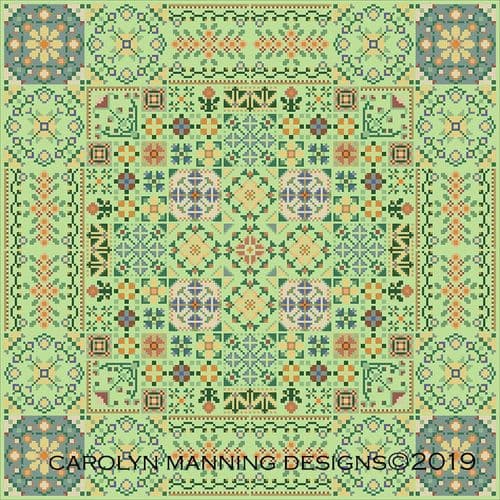 Carolyn Manning Designs Green Thumb printed cross stitch chart