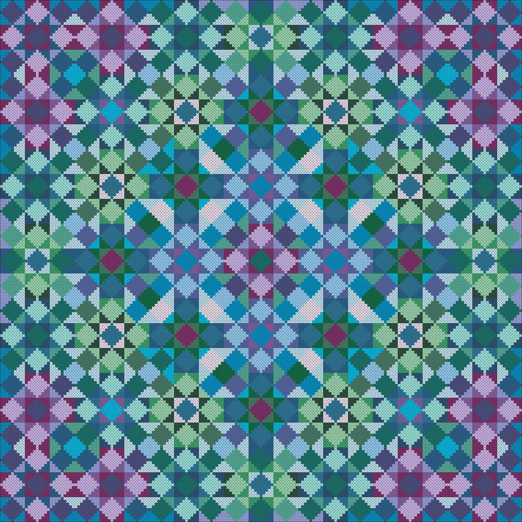 Carolyn Manning Designs Peacock Topaz printed cross stitch chart