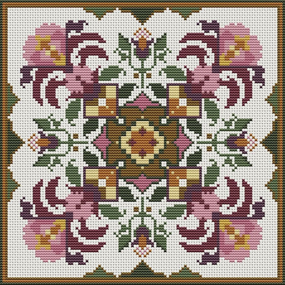 Carolyn Manning Designs Pressed Petals printed cross stitch chart