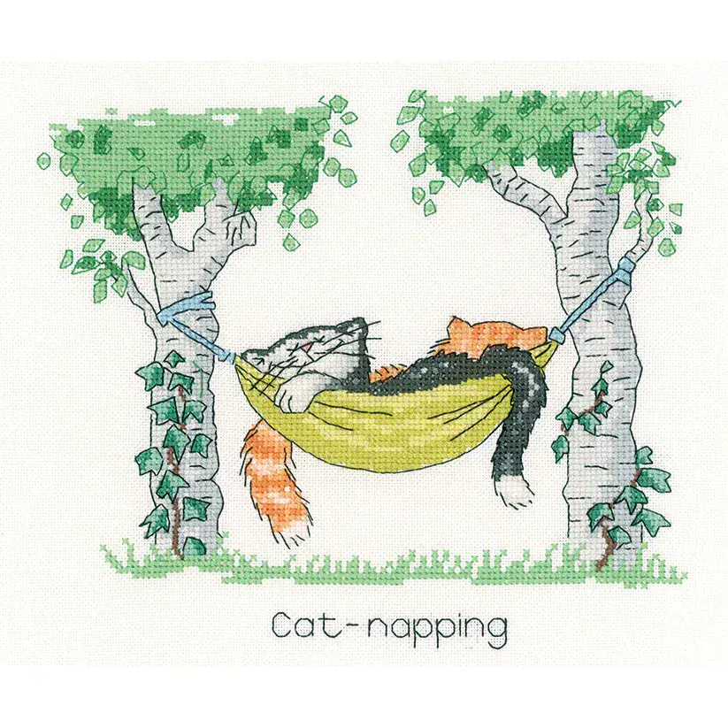 Cat - Napping cross stitch chart - Peter Underhill