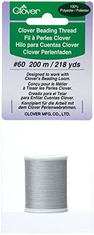 Clover Beading Thread 9916 60 200m - Light Grey