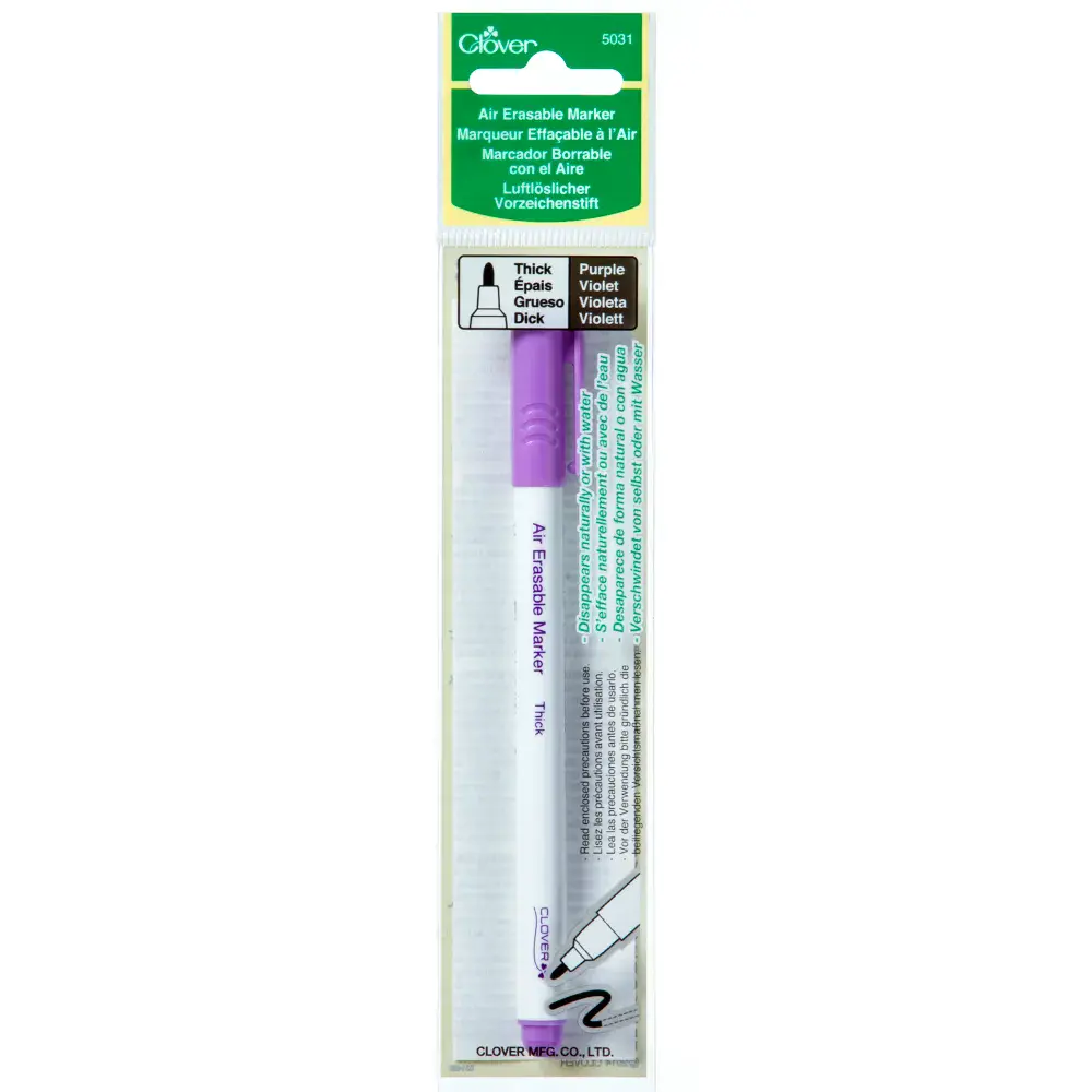 Clover Pen Fabric Marker Air Erasable Thick Purple