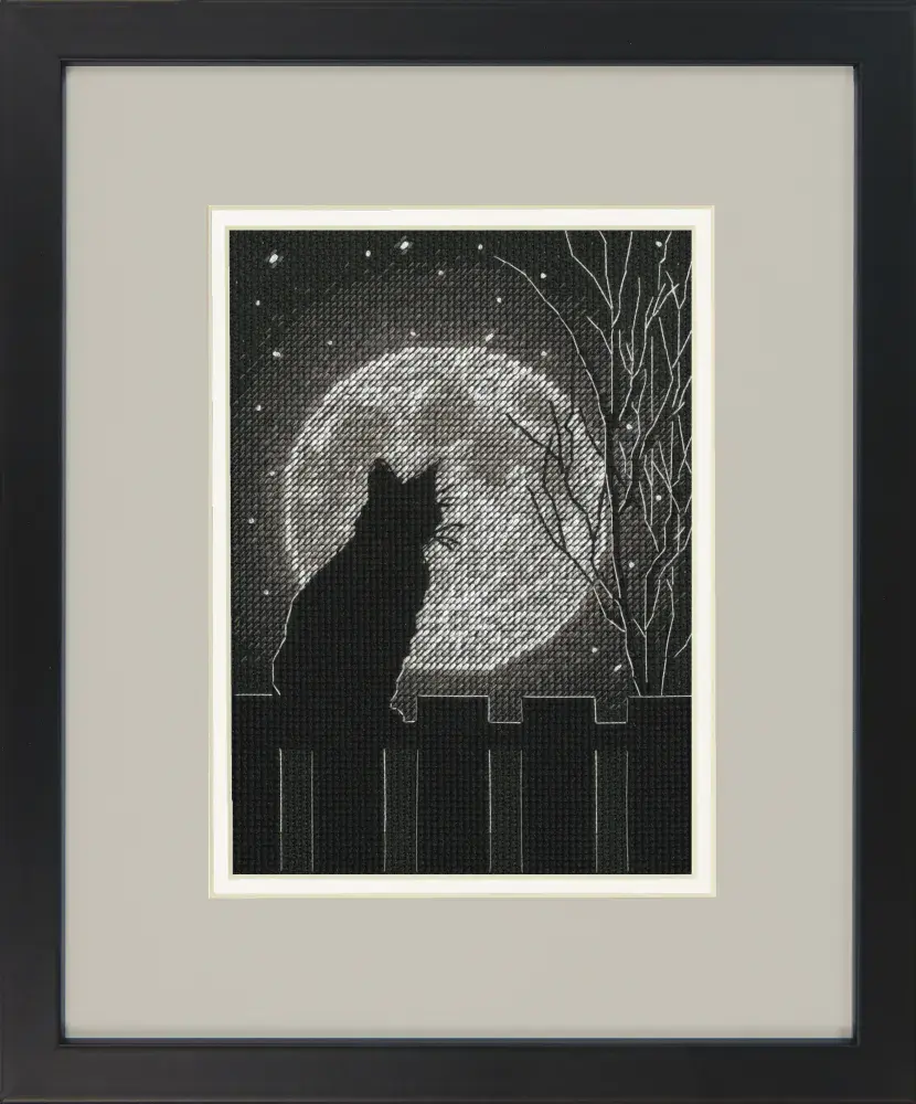 Counted Cross Stitch Kit Black Moon Cat by Dimensions