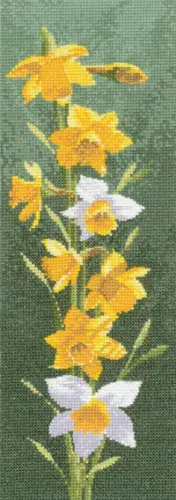 Daffodil Panel cross stitch chart - Flower Panels