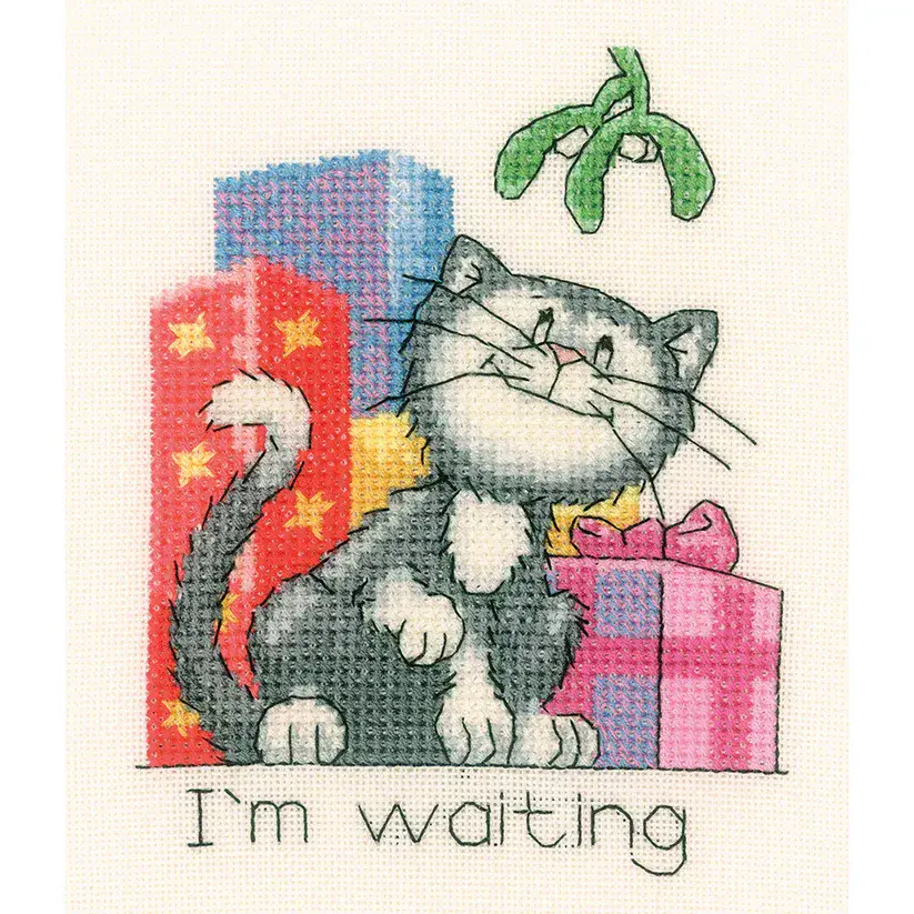 December Cat cross stitch chart - Peter Underhill