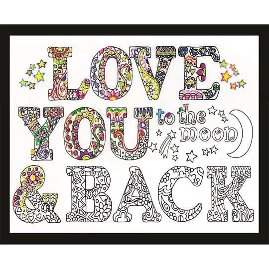 Design Works Zenbroidery Love You Back Embroidery Printed Fabric