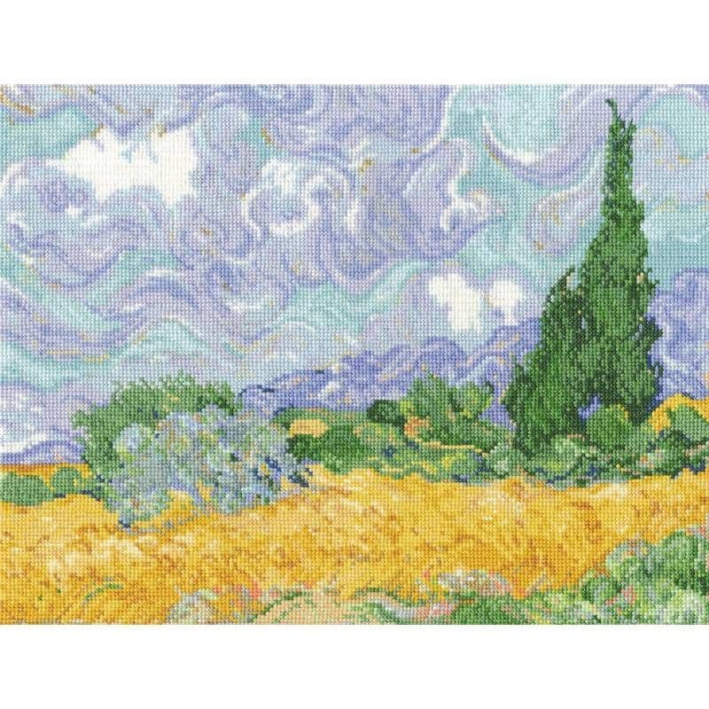 s Famous Dutch Artist Scenery Wheat Field Reproduction Dmc Cross Stitch Kit