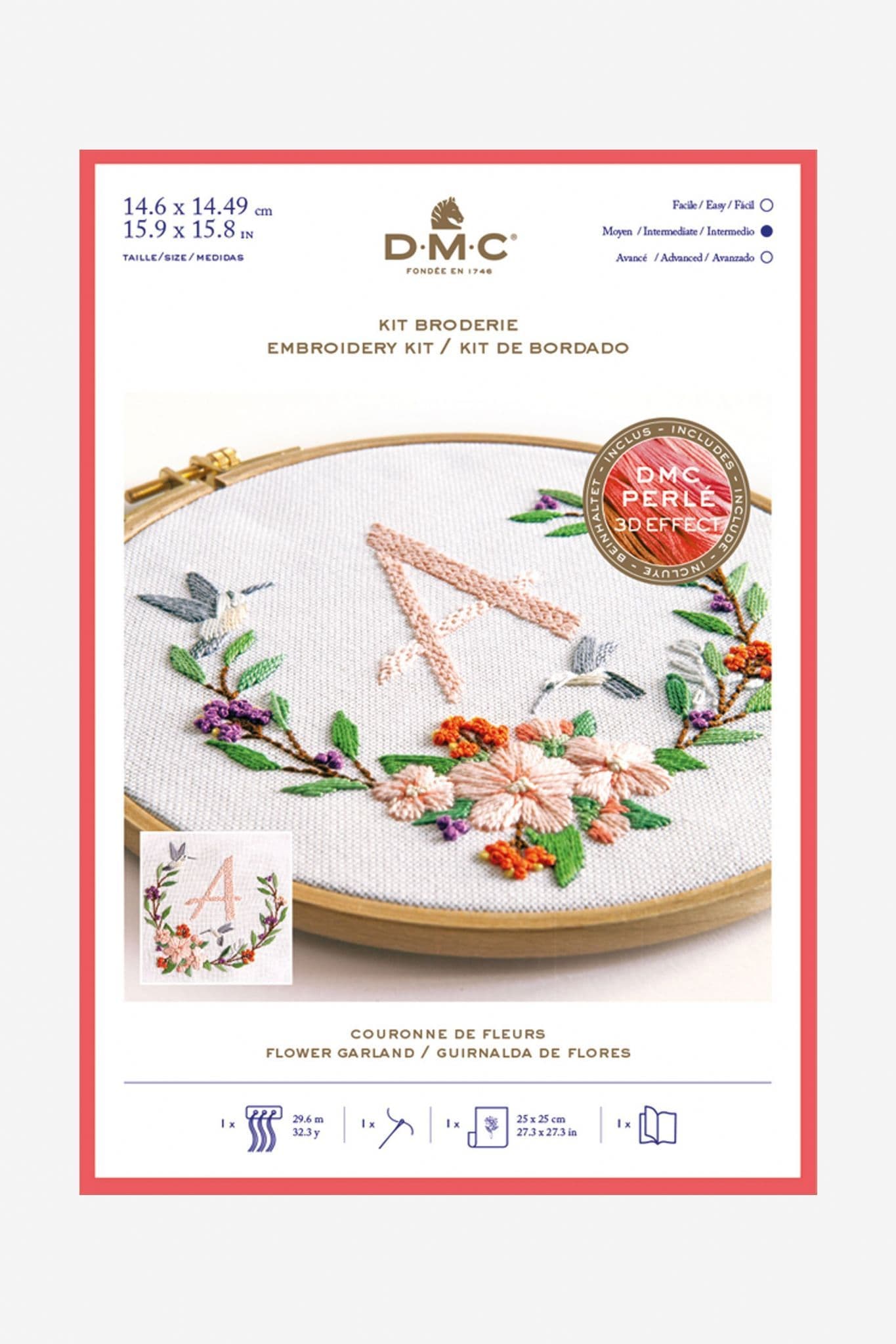 DMC Flower Garland embroidery kit