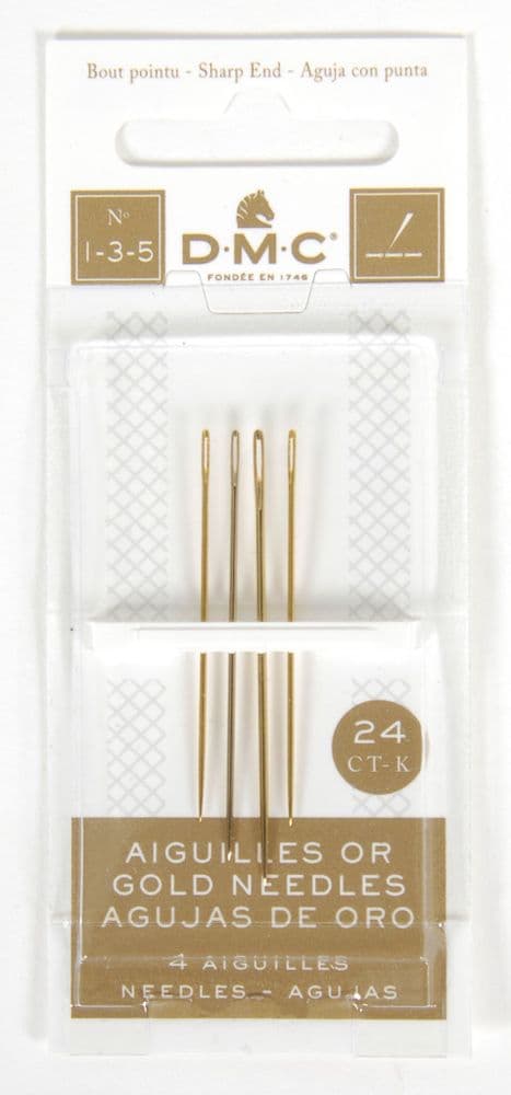 DMC Gold Embroidery Needles - Size 1/3/5