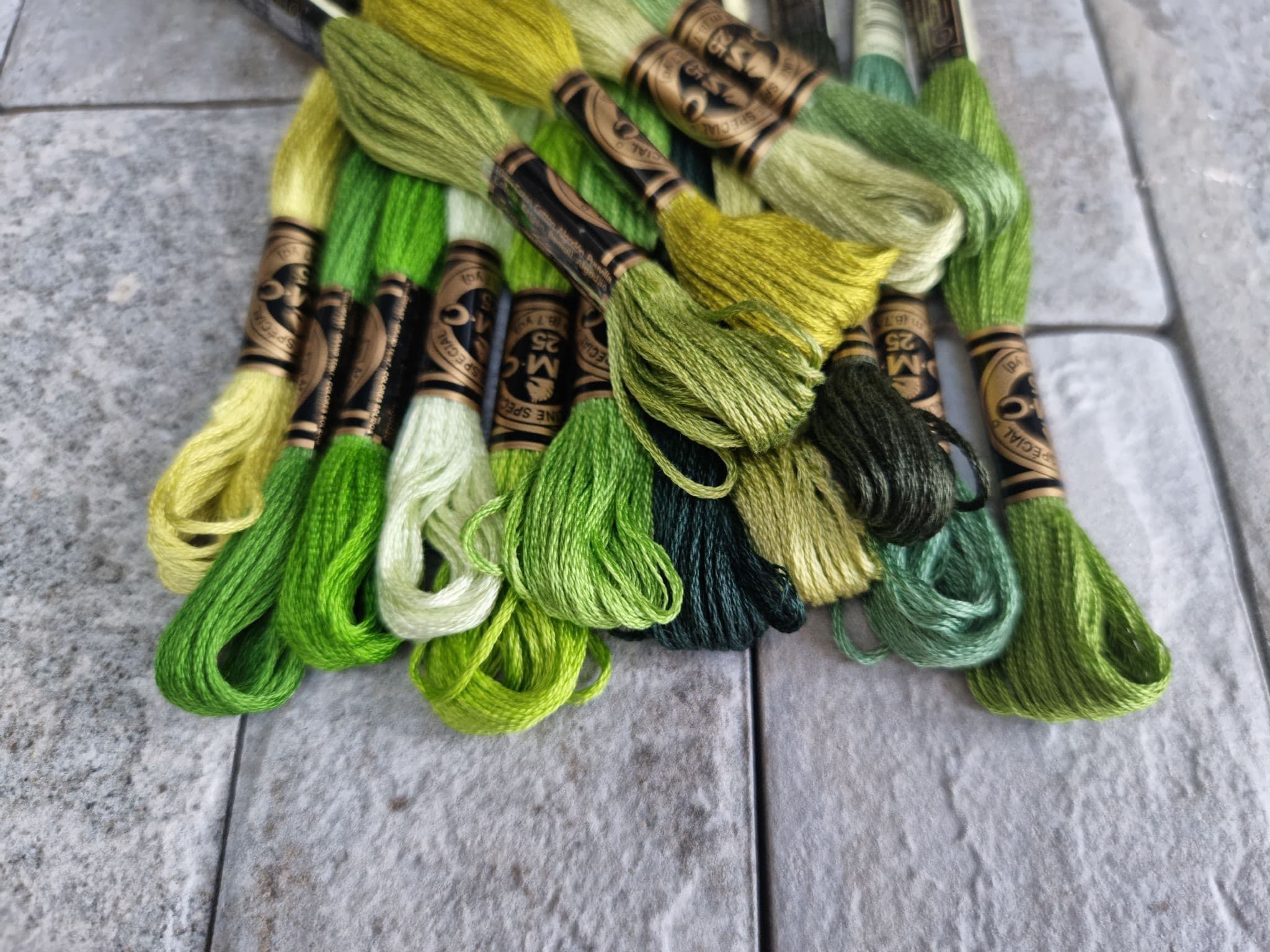DMC Set of 15 skeins - Green