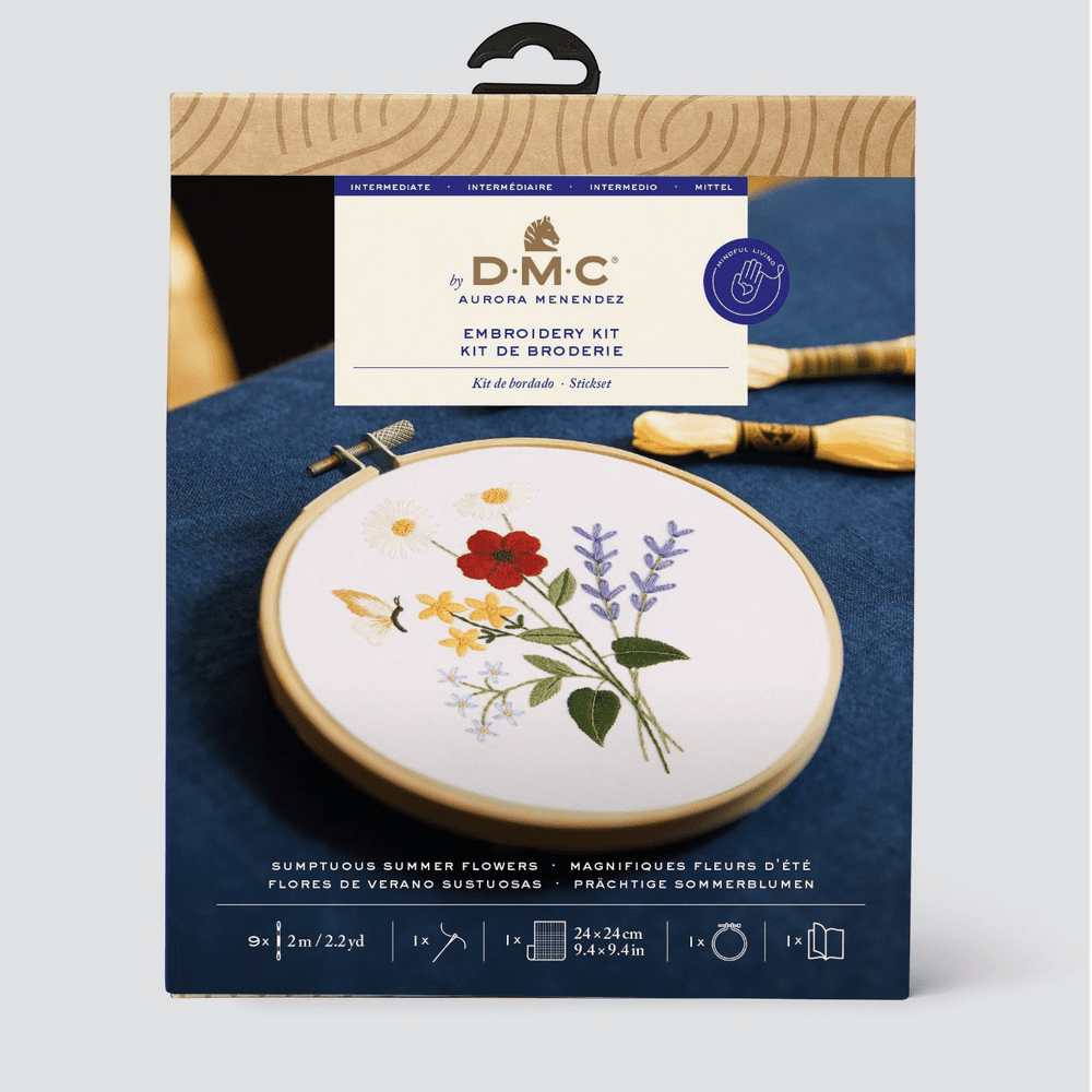 DMC Sumptuous Summer Flowers embroidery kit