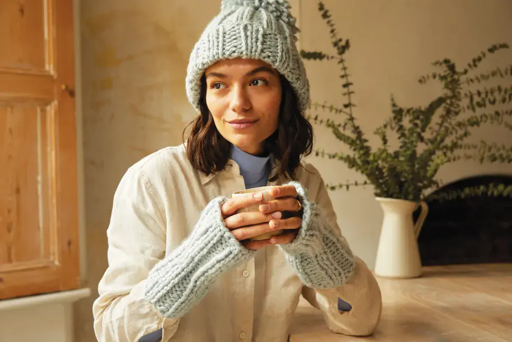 DMC The Rhythm Rib Hat & Mitts knitting kit