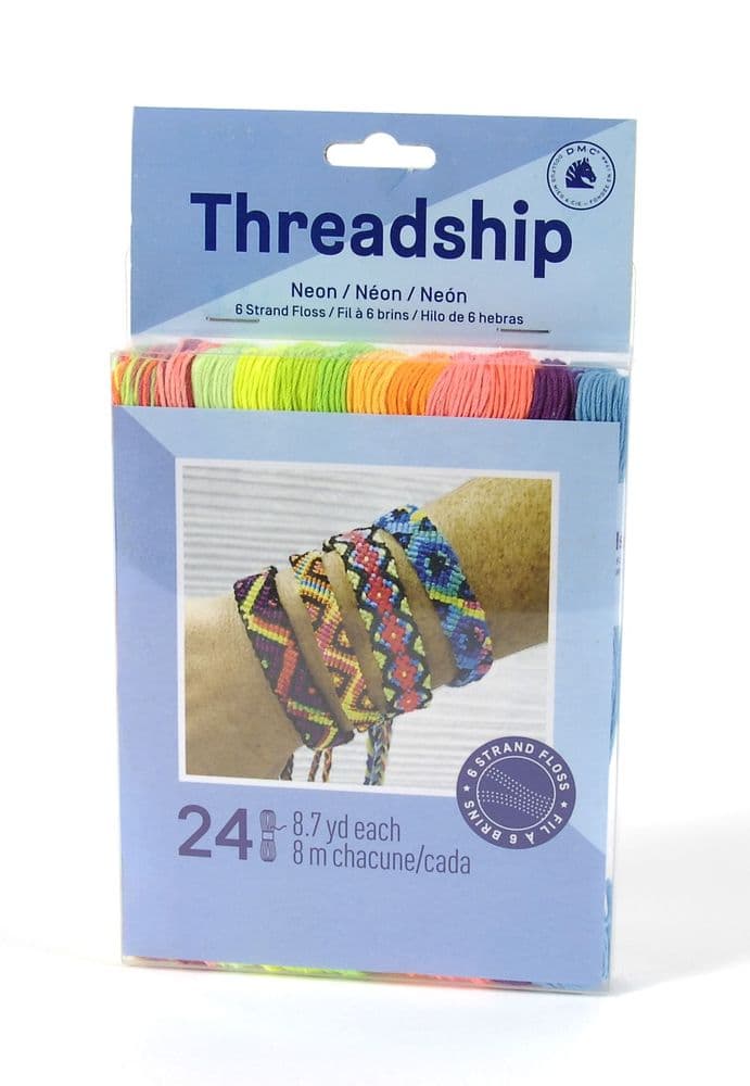 DMC Threadship - Six Strand Floss Pack - Neon 24 Skeins