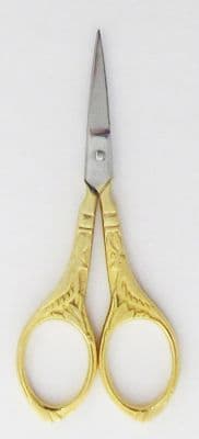 Double Peacock Scissors with Gold Handles - 3 5"