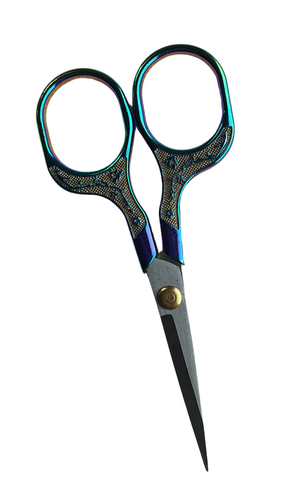 Embroidery Scissors with large finger holes - Peacock