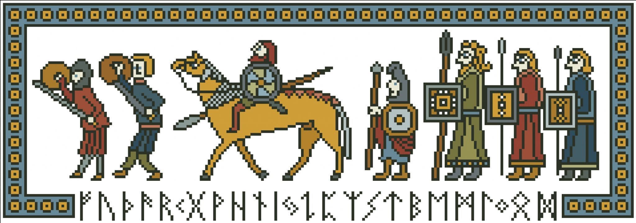 Fierce Warriors by Arelate Studio cross stitch chart