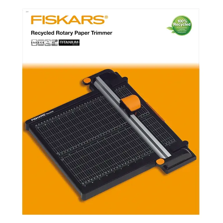 Fiskars Paper Trimmer Recycled Rotary Titanium Ø45mm 30cm or A4