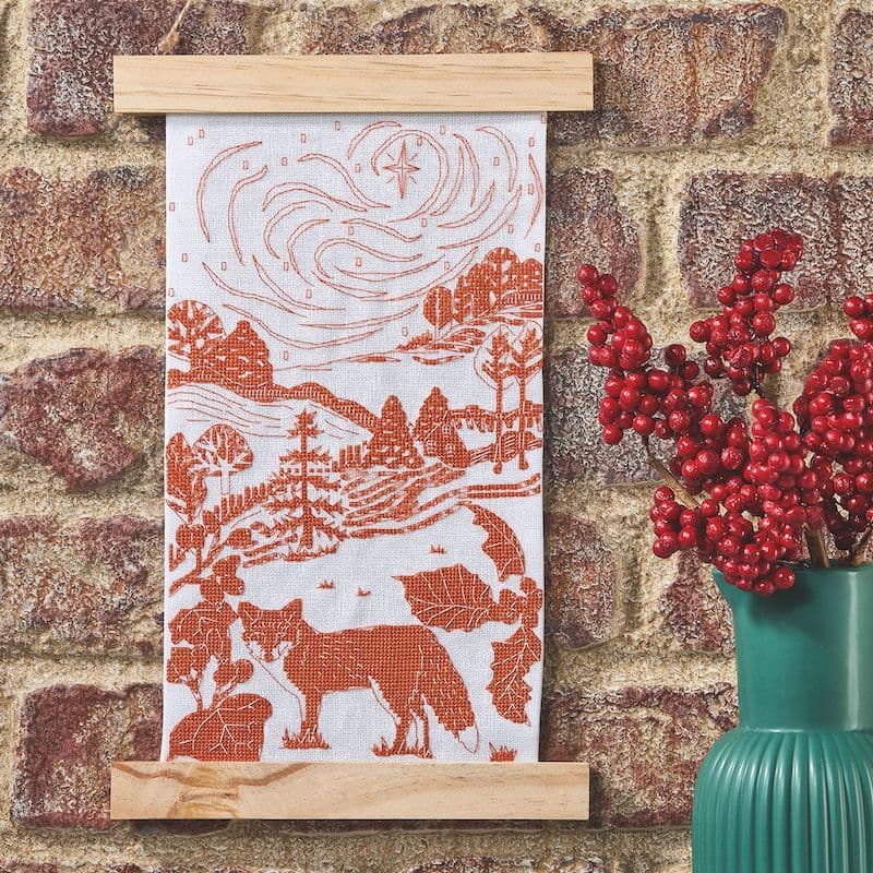 Fox Around Linocut Landscape WOXS Issue 341 project pack